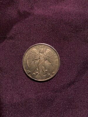Vintage Gold Toned Guardian Angel Medal Double Sided Religious Coin | eBay