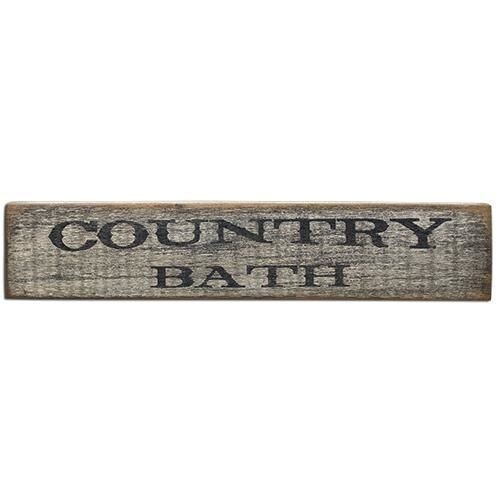 New Primitive Rustic Farmhouse Aged COUNTRY BATH SIGN Wood Hanging 18 ...