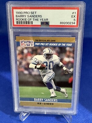 1990 Pro Set Barry Sanders #1 PSA 5 ROOKIE OF THE YEAR! 🔥🔥 | eBay