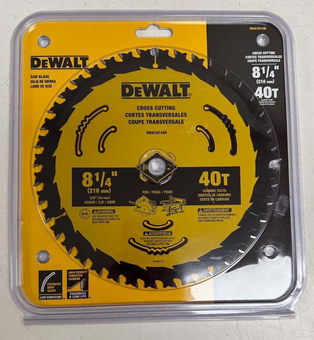 DeWalt DWA181440 8-1/4" 40T Cross Cutting Saw Blade - NEW | eBay