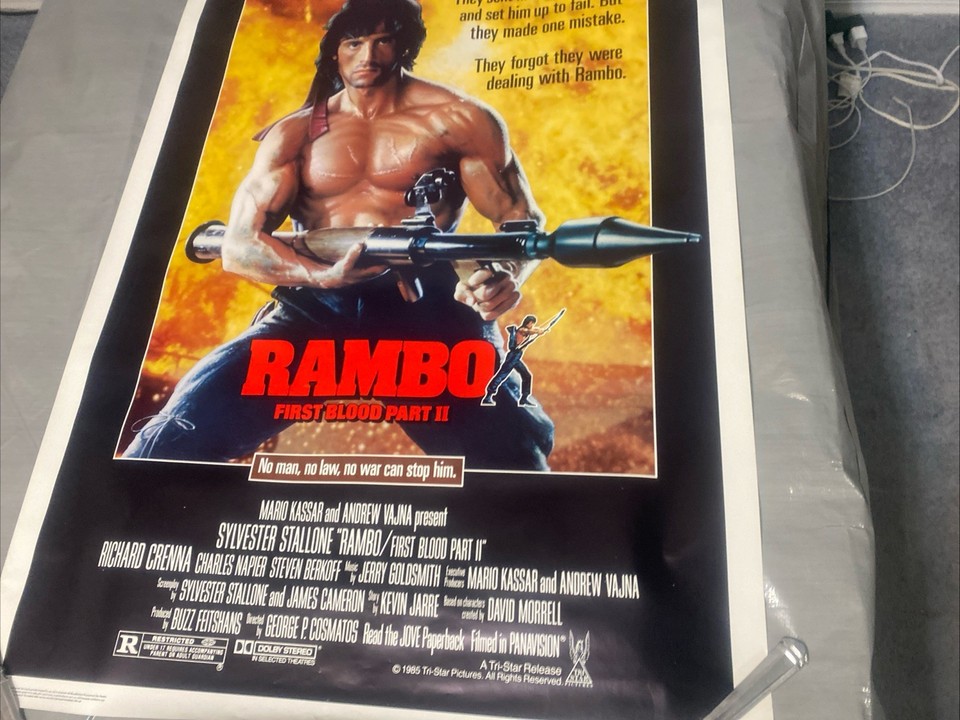 RAMBO First Blood PART II 1985 27X41 ROLLED NM MOVIE POSTER SYLVESTOR ...