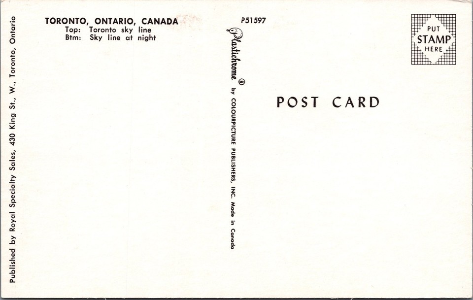 Vintage Toronto Ontario Canada Skyline Postcard UNP | eBay