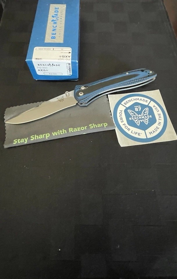 Benchmade Knife 710-1401 M390 McHenry/Williams Black/Blue G-10 ...