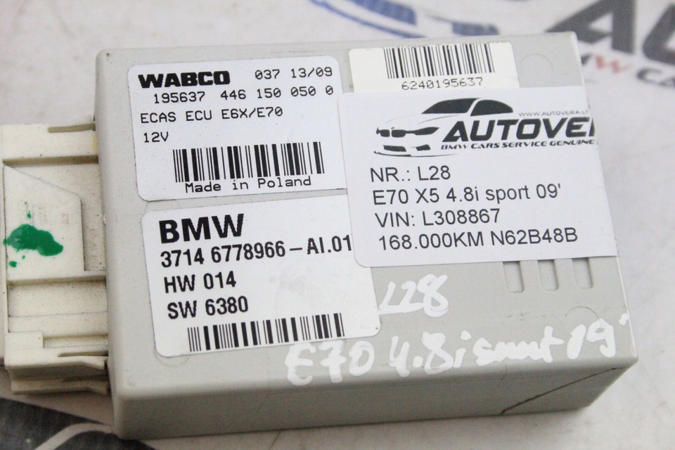 BMW X5 E70 X6 E71 EHC AIR SUSPENSION CONTROL UNIT MODULE WABCO 6778966 ...