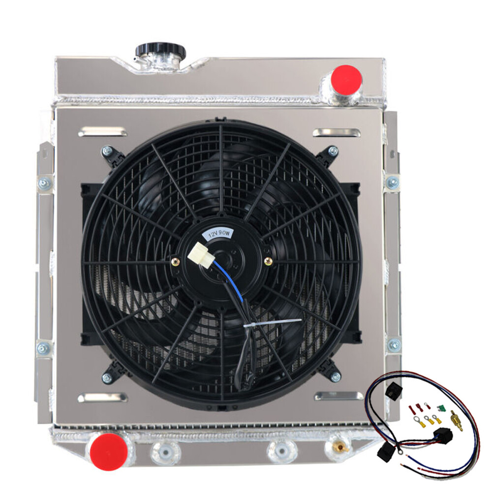 For 1960-1966 Ford Mustang 5.0L Conversion V8 4 Row Radiator+Shroud ...