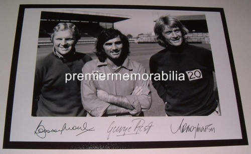 FULHAM FC 1976 BOBBY MOORE GEORGE BEST RODNEY MARSH SIGNED (REPRINT ...