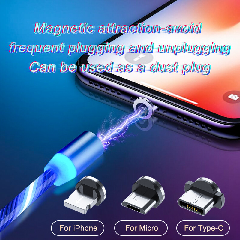 Magnetic Charging Cable Streamer Fast Charging Cable Lighting Micro USB ...