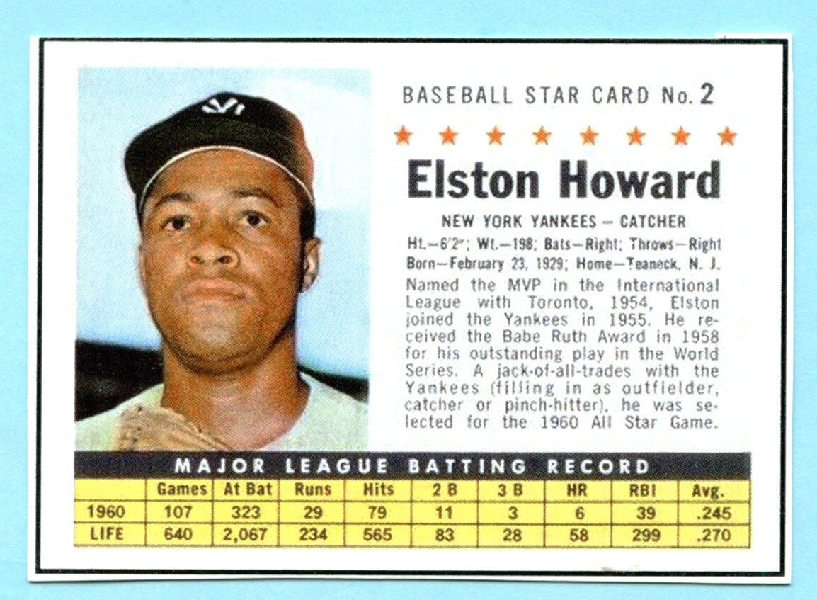 2022-1961 Cereal Card - # 2 Elston Howard - New York Yankees | eBay