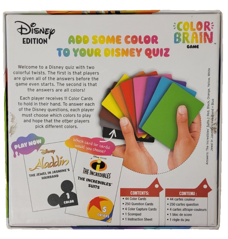 Cardinal Disney Edition Color Brain Board Game Complete | eBay