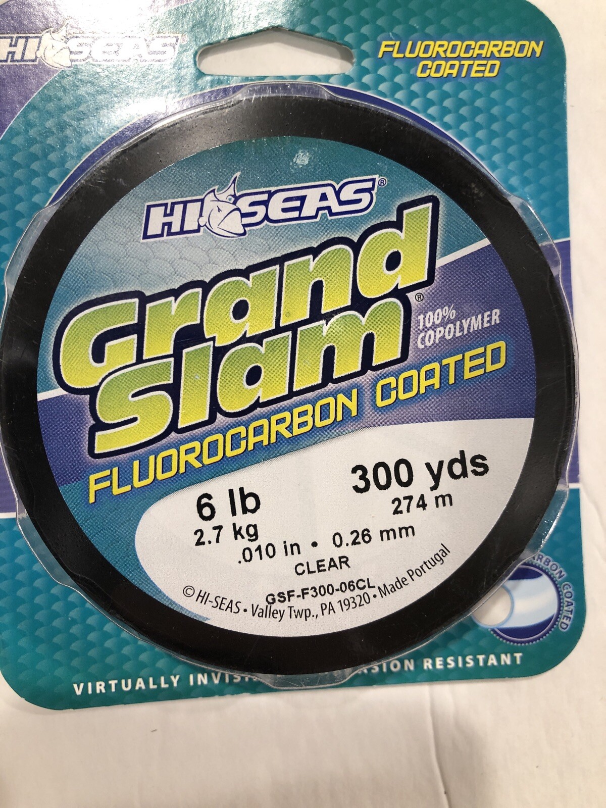 HI-SEAS 6lb 300yd Grand Slam Fluorocarbon Coated Fishing Line for sale ...