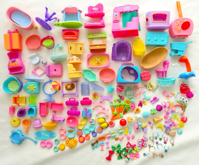 Huge LPS Furniture Accessories Lot Littlest Pet Shop Toy Food Bed ...