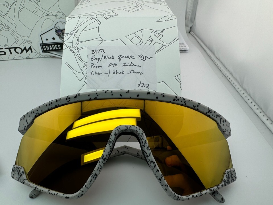 OAKLEY BXTR CUSTOM GREY BLACK TRIGGER PRIZM 24K GOLD IRIDIUM SUNGLASSES ...