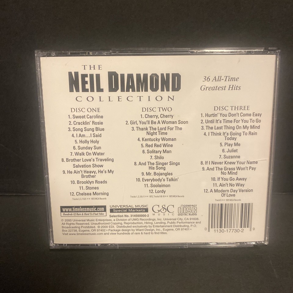 NEIL DIAMOND - Thirty-six All Time Greatest - 3 CD - Box Set ...