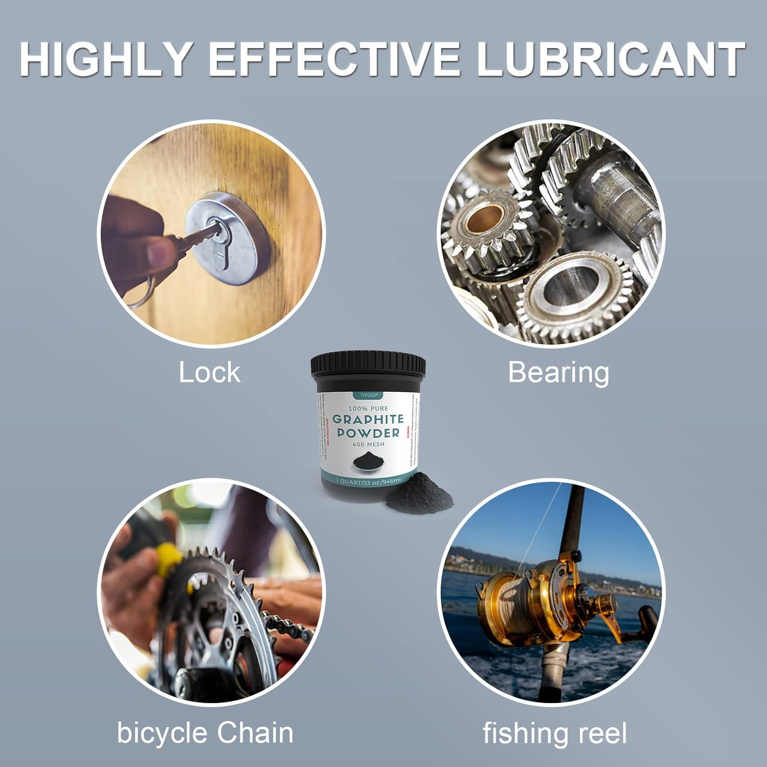 1 Quart Microfine Pure Graphite Powder, Excellent Dry Powdered Graphite ...