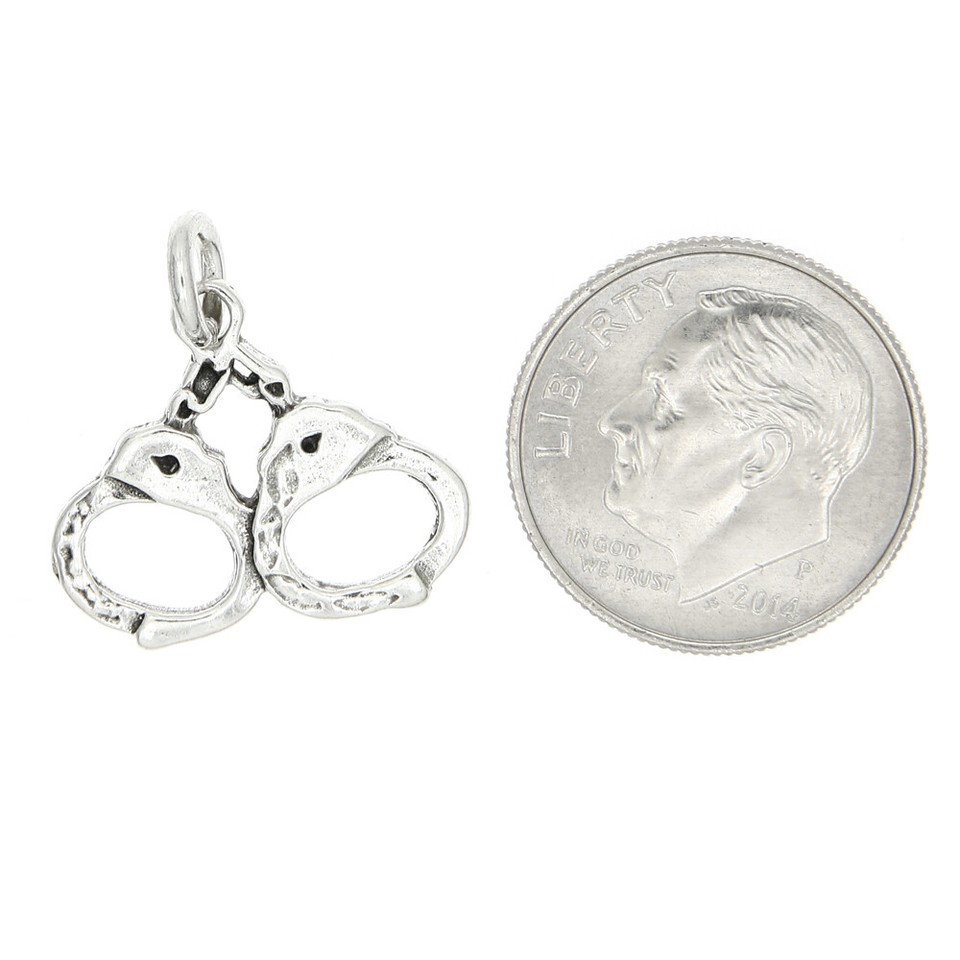 Sterling Silver Small Police Handcuffs Charm or Pendant | eBay
