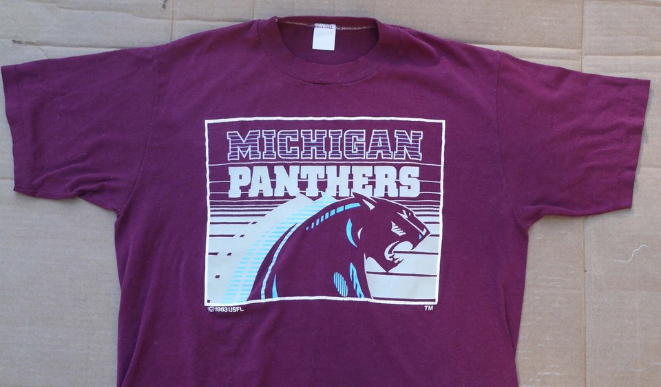 Vintage 1982 Original USFL Michigan Panthers Medium T-Shirt VG ...