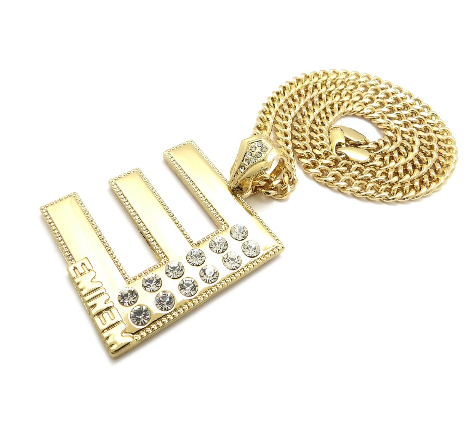 EMINEM PENDANT WITH CUBAN CHAIN | eBay