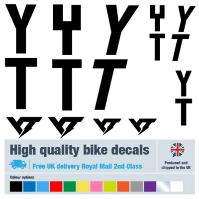 YT road / MTB bike decals labels with free bike protection (28 pack ...