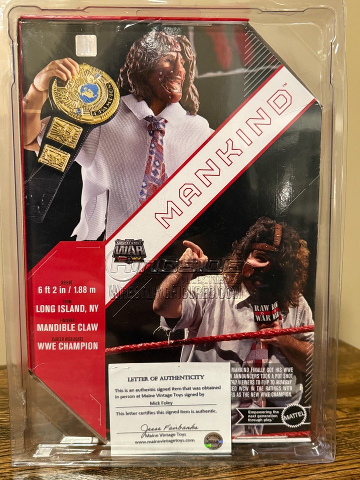WWE MICK FOLEY MANKIND Signed Autographed Mattel Ultimate Figure W/COA ...