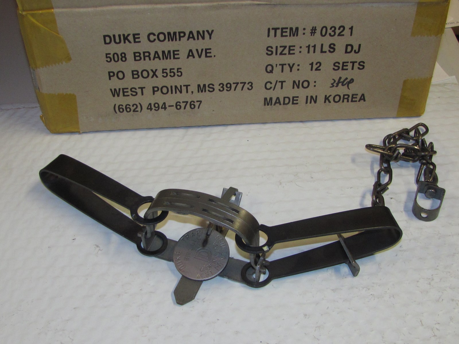 1 Duke #11 Long Spring DJ Foothold Traps Mink Muskrat Gopher Trap ...