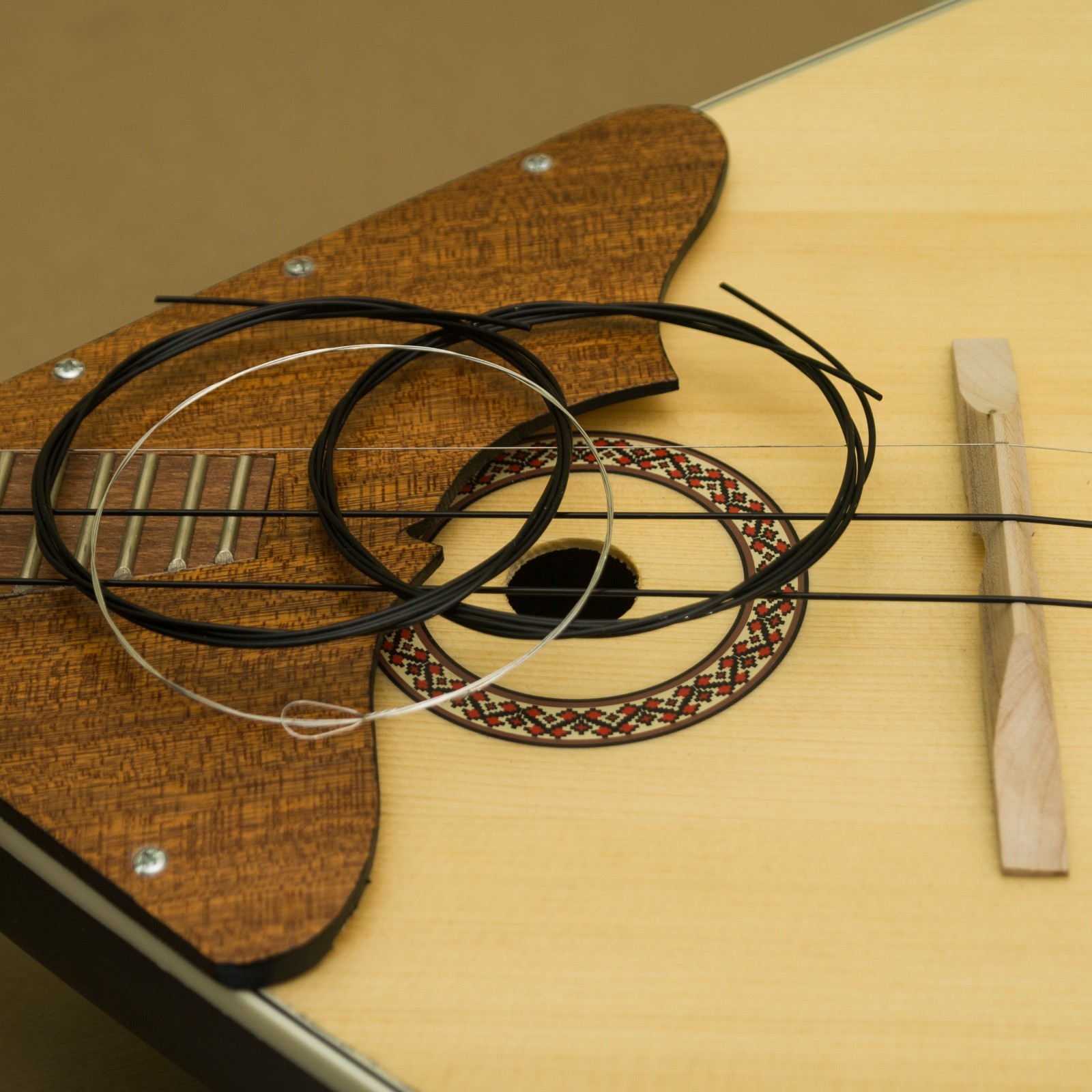 Three (3) string BALALAIKA Prima Steel & Black Nylon Strings made in ...