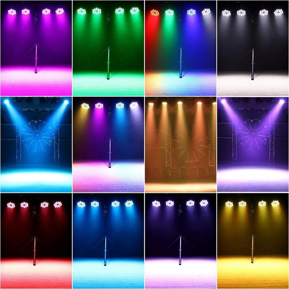 4PCS 18x18W RGBWA UV Aluminum Alloy Par Lighting LED Stage Light DMX ...