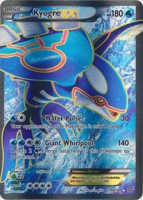 Pokemon Kyogre Ex Card Kyogre EX 54/160 (primal Clash) Half Art