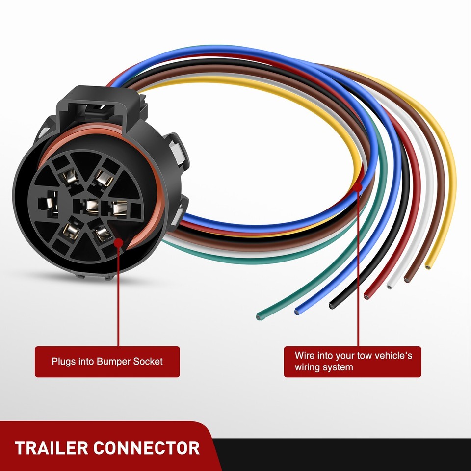 Nilight USCAR 7 Pin Trailer Wiring Harness Replacement Multi-Tow 7 Way ...