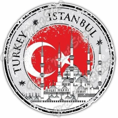 Istanbul Turkey Country Flag Stamp Car Bumper Window Vinyl Sticker ...