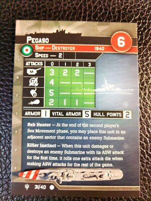 REAL Axis Allies War at Sea Flank Speed Miniature Italy RM Pegaso 31/40 ...