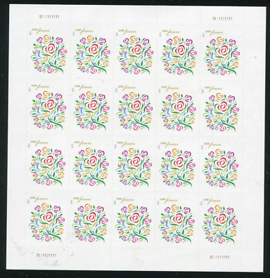 #4764 Wedding Love Flowers Sheet of 20 Forever Stamps USPS ...
