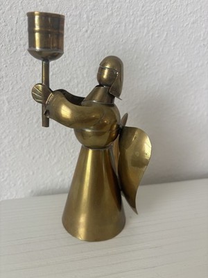 Vintage Mexico Folk Art Brass Praying Angel Candle Stick Holder 5.5 ...