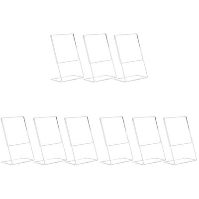 9 Pcs Acrylic Sign Holders Versatile Display Stand Transparent Storage ...