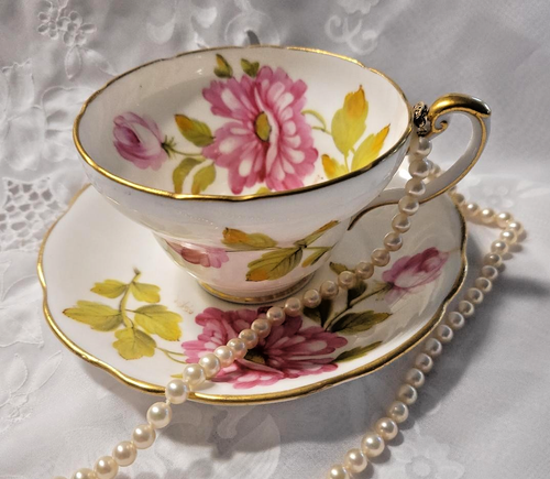 Vintage Foley bone china Tea and Saucer Signed A Taylor England 1930's ...