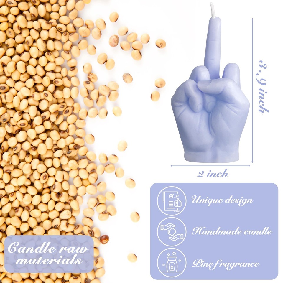 Middle Finger Scented Candle Lilac Purple Danish Pastel Room Aesthetic ...