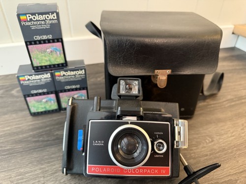 Vintage Polaroid Colorpack IV Land Camera with Strap & Case And FILM (3 ...