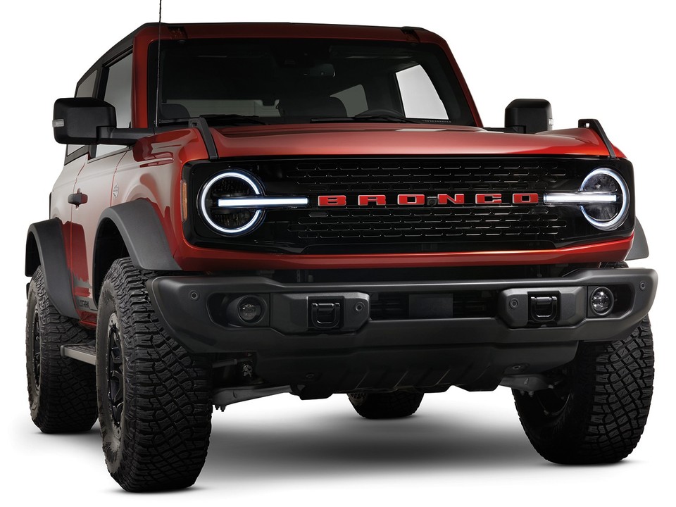 Ford Bronco 2021-2025 TufSkinz Bumper Grille Raised Lettering Emblem in ...