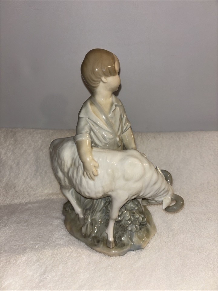 Vintage Lladro/NAO Obstinate Goat Boy And Ram 1970 | eBay