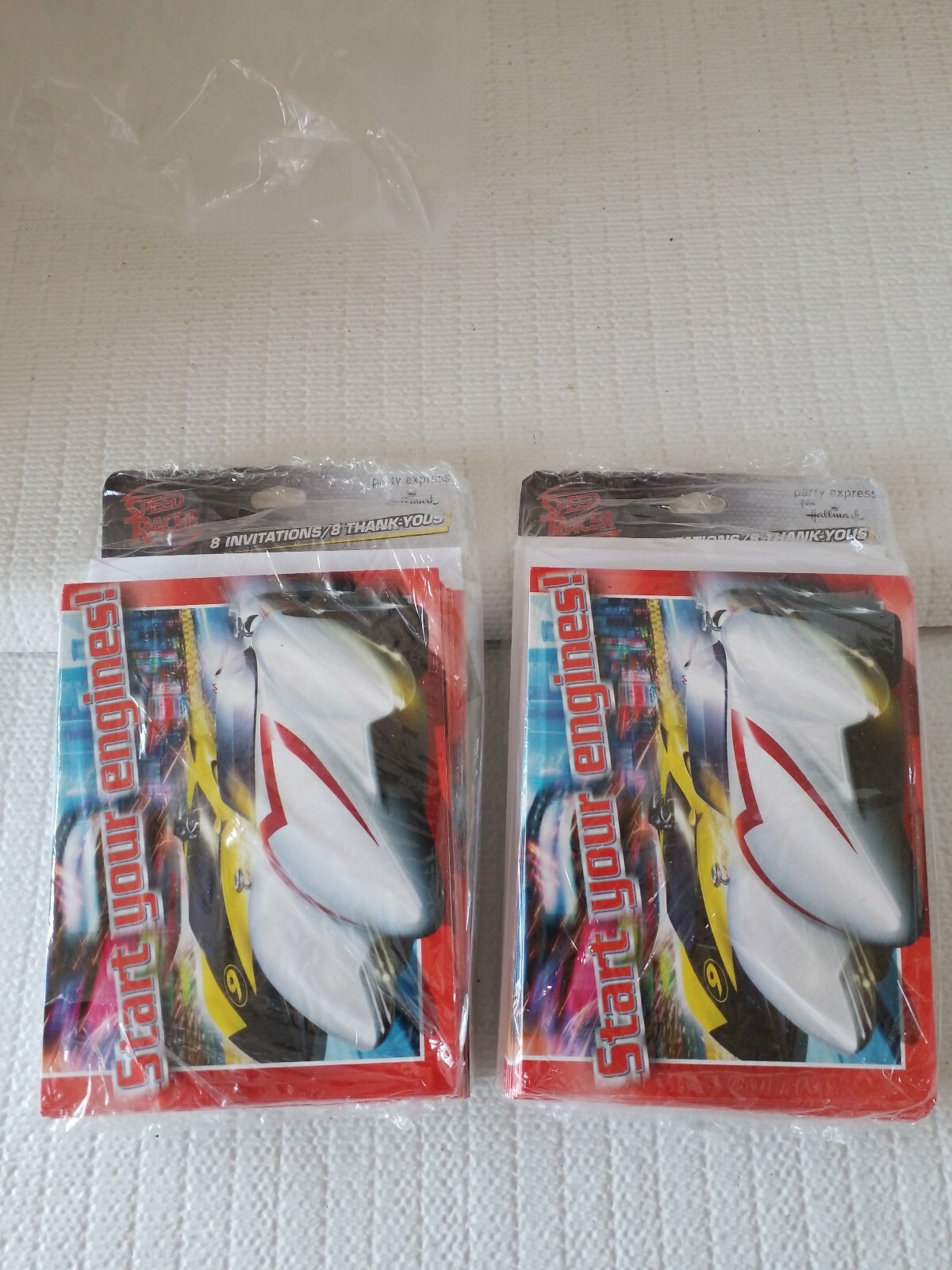 Lot of 2 Speed Racer Birthday Party Invitations & Thank You Cards (16 ...