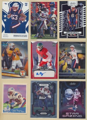 NEW ENGLAND PATRIOTS NFL Card Lot MARTE MAPU AUTO, Joe Milton RC, Prizm ...