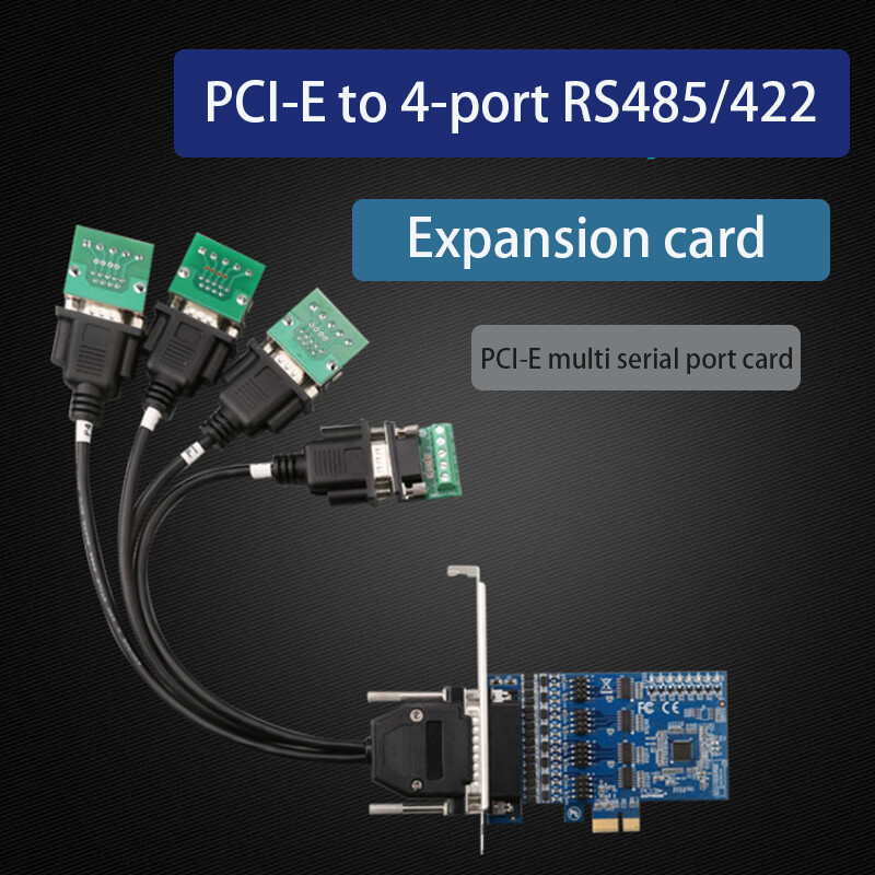PCI-E to 4-ports RS485/422 serial port PCI-E Expansion Card Riser Card ...