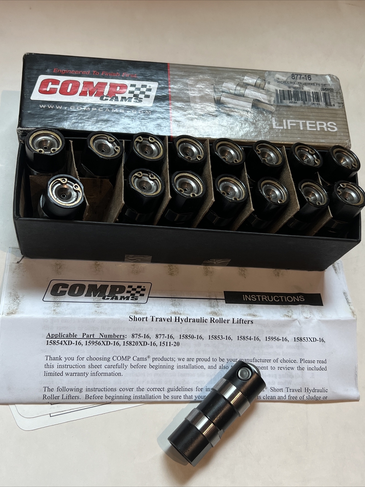 Comp Cams 877-16 Short Travel Hydraulic Roller Lifters. new & free ...