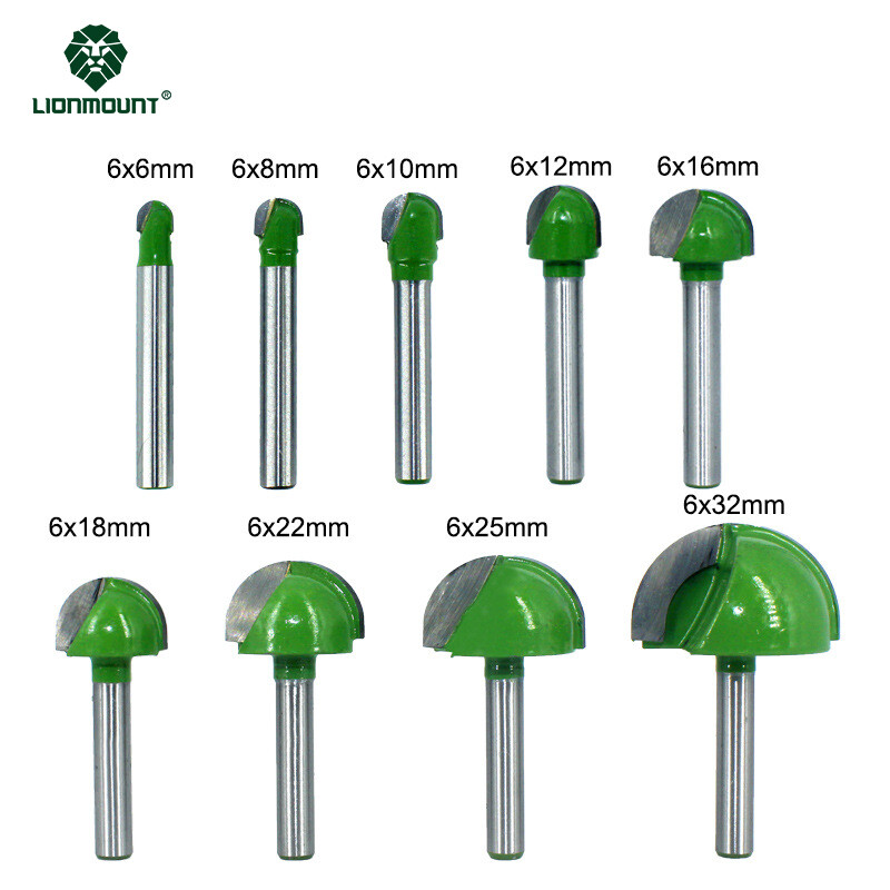 6mm Shank Core Box Router Bit Round Nose Cove Box Woodworking Cutter ...