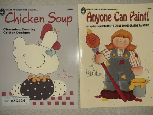 LOT of 2 Anyone Can Paint! & chi By Pat Olson GRACE PUBLICATIONS -a2 | eBay