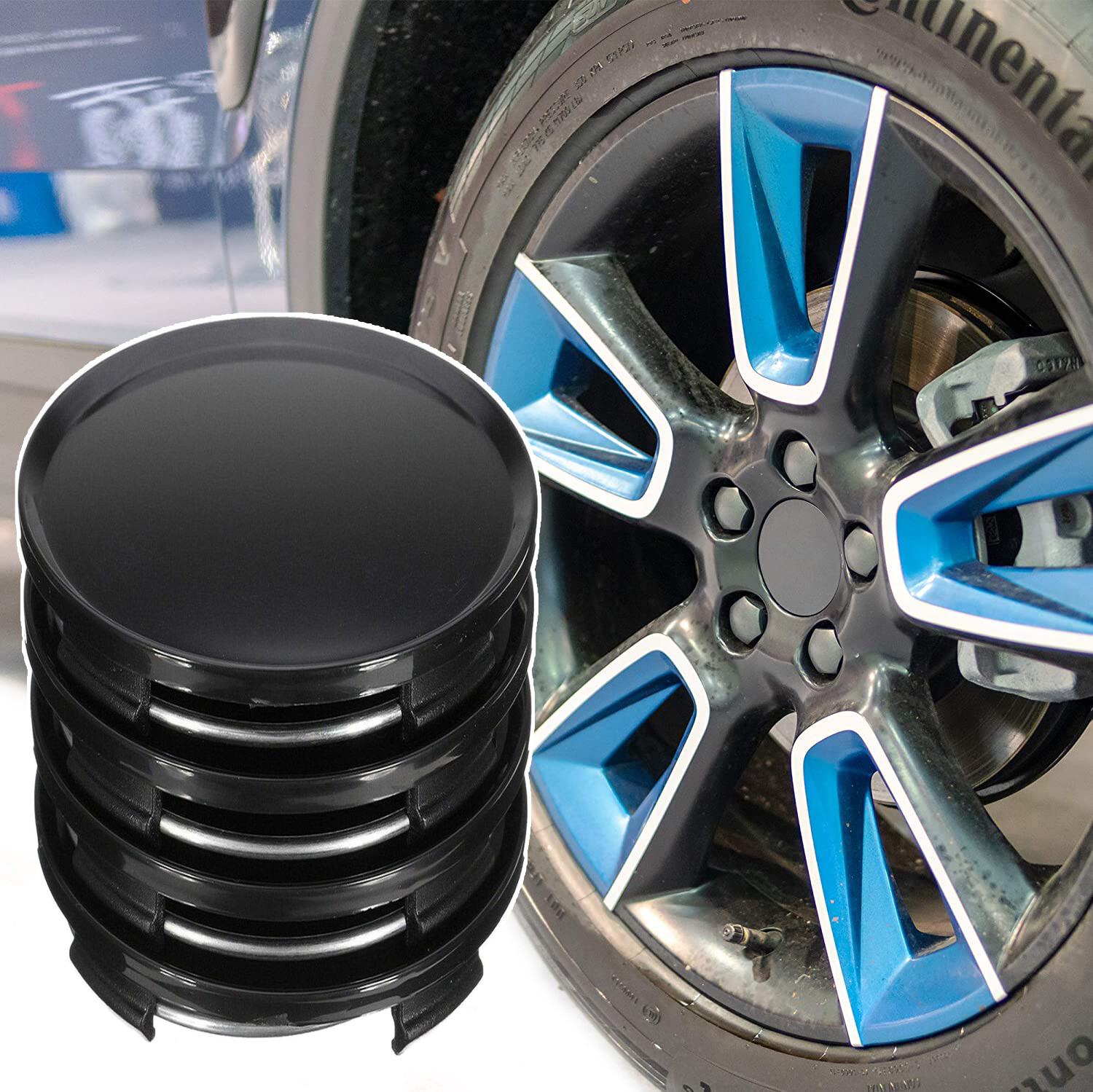 4x Universal 68mm Car Wheel Hubs Center Caps Covers No Badge Emblem ...