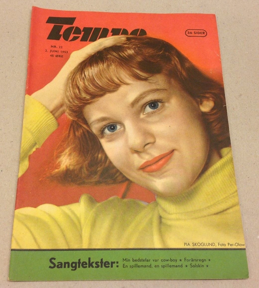 Pia Skoglund Sweden on Front Cover Original Vintage Danish Magazine ...