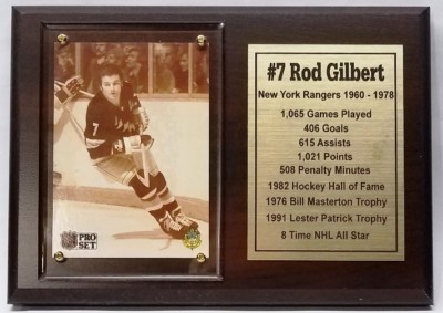 New York Rangers Rod Gilbert Hockey Card Plaque | eBay