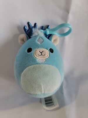 Squishmallow 3.5" Xam Kirin Deer Soft Blue Mythical Forest Clip Plush ...