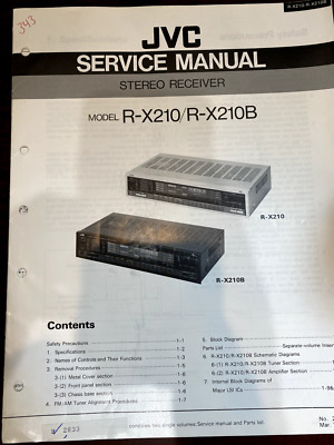 JVC R-X210 RX210 RX210B R-X210B REPAIR Service Manual FROM THE USA ...