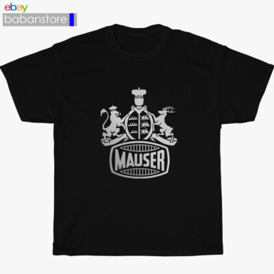 Mauser Guns Firearms Logo Mens Black T-Shirt Cotton Graphic Tee S-5XL ...